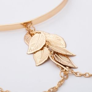 Jewelry | 2 Minimalist Layered Leaf Arm Gold Metal Cuffs | Poshmark